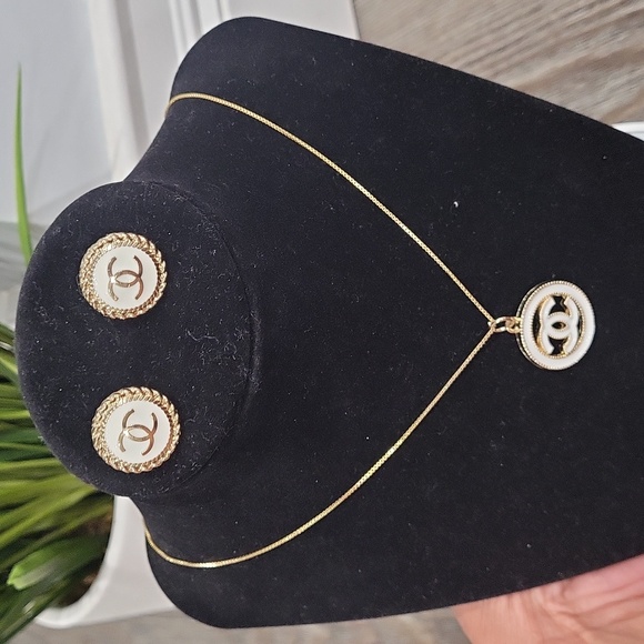 Jewelry | Designer Inspired Cc Necklace Earrings | Poshmark